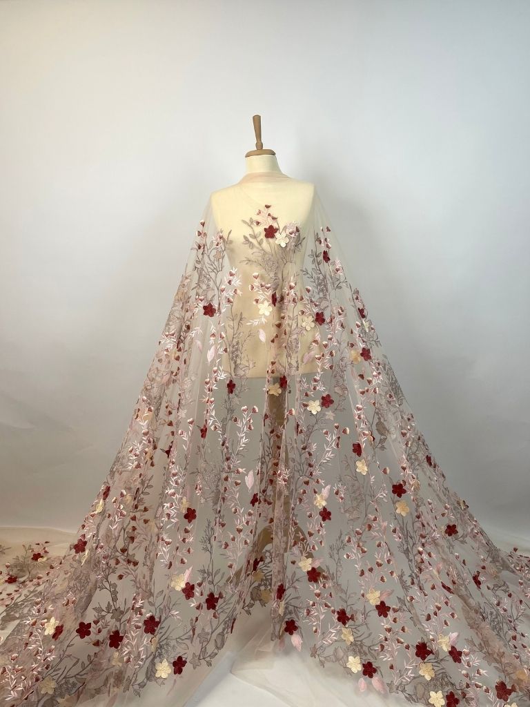 Shop Quality Embroidered tulle Fabrics by Yard